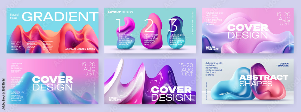 Abstract covers or horizontal posters in modern minimal style for ...