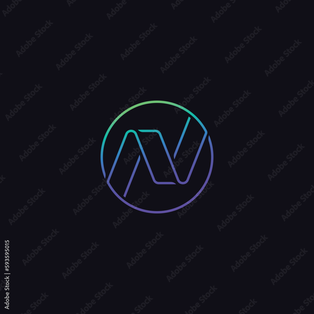Letter N in circular structure. Vector symbol. Stock Vector | Adobe Stock