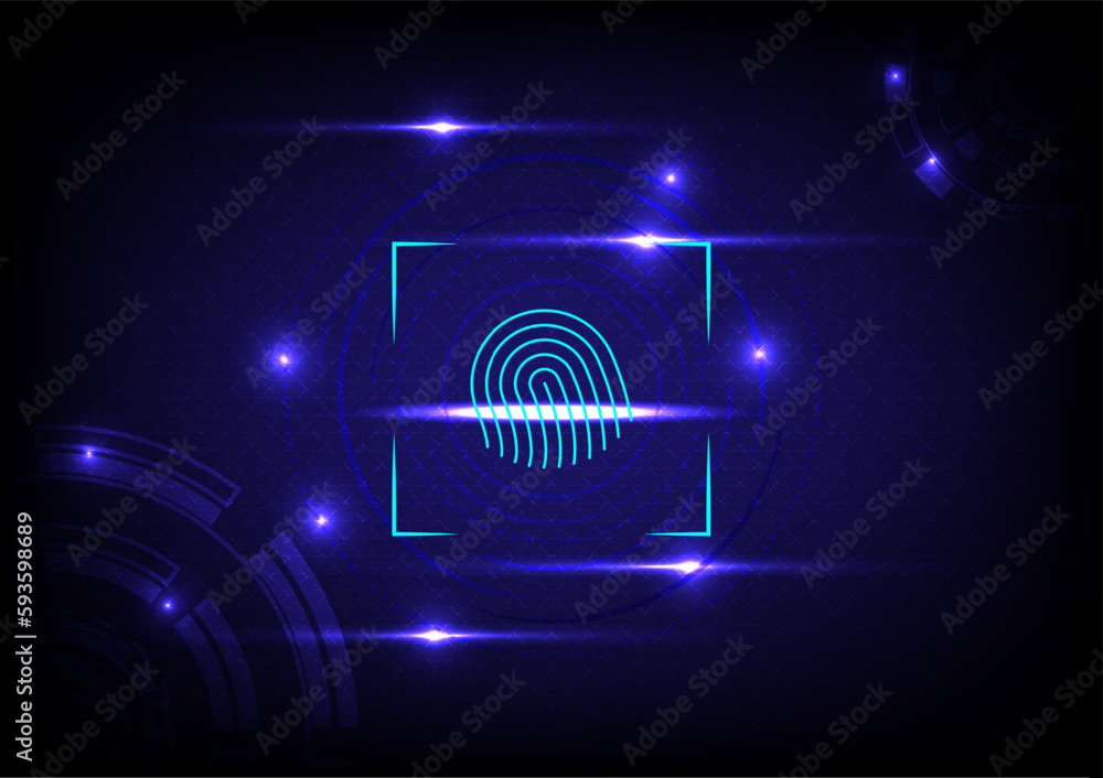 Vektor Cyber security and cyber crime concept. Electronic thumb ...