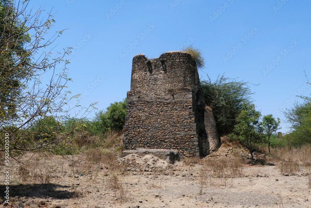 2 April 2023, Pedgaon, Maharashtra, India, Bahadur Fort, There is a 2 ...