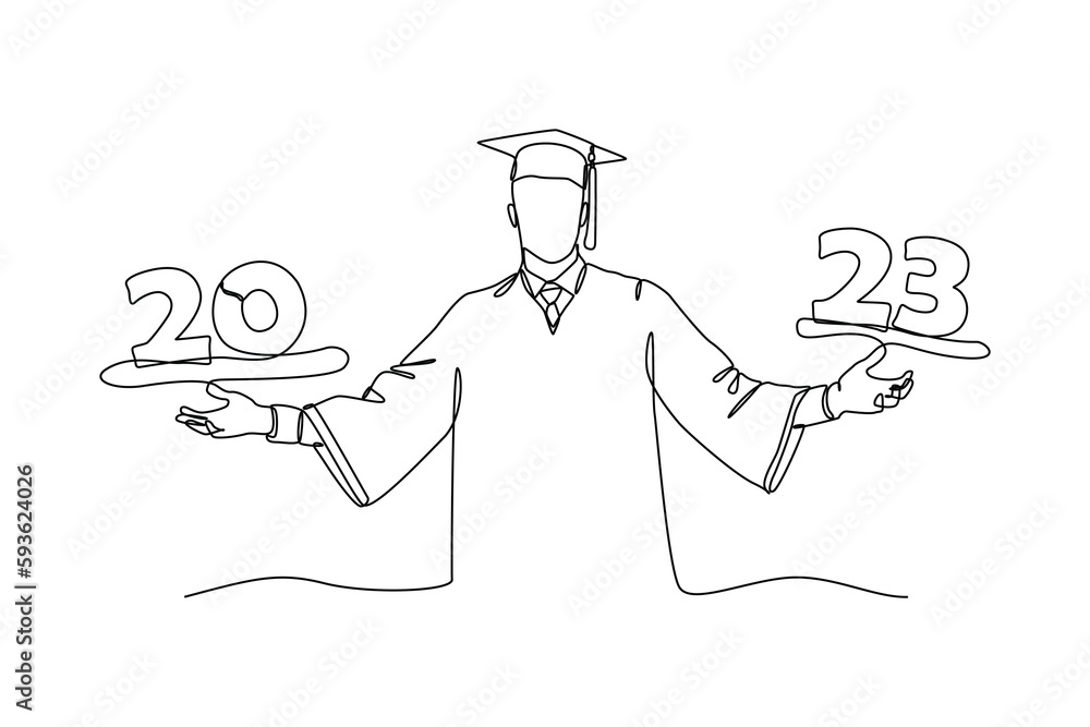 Continuous one line drawing class of 2023. Congrats Graduates ...