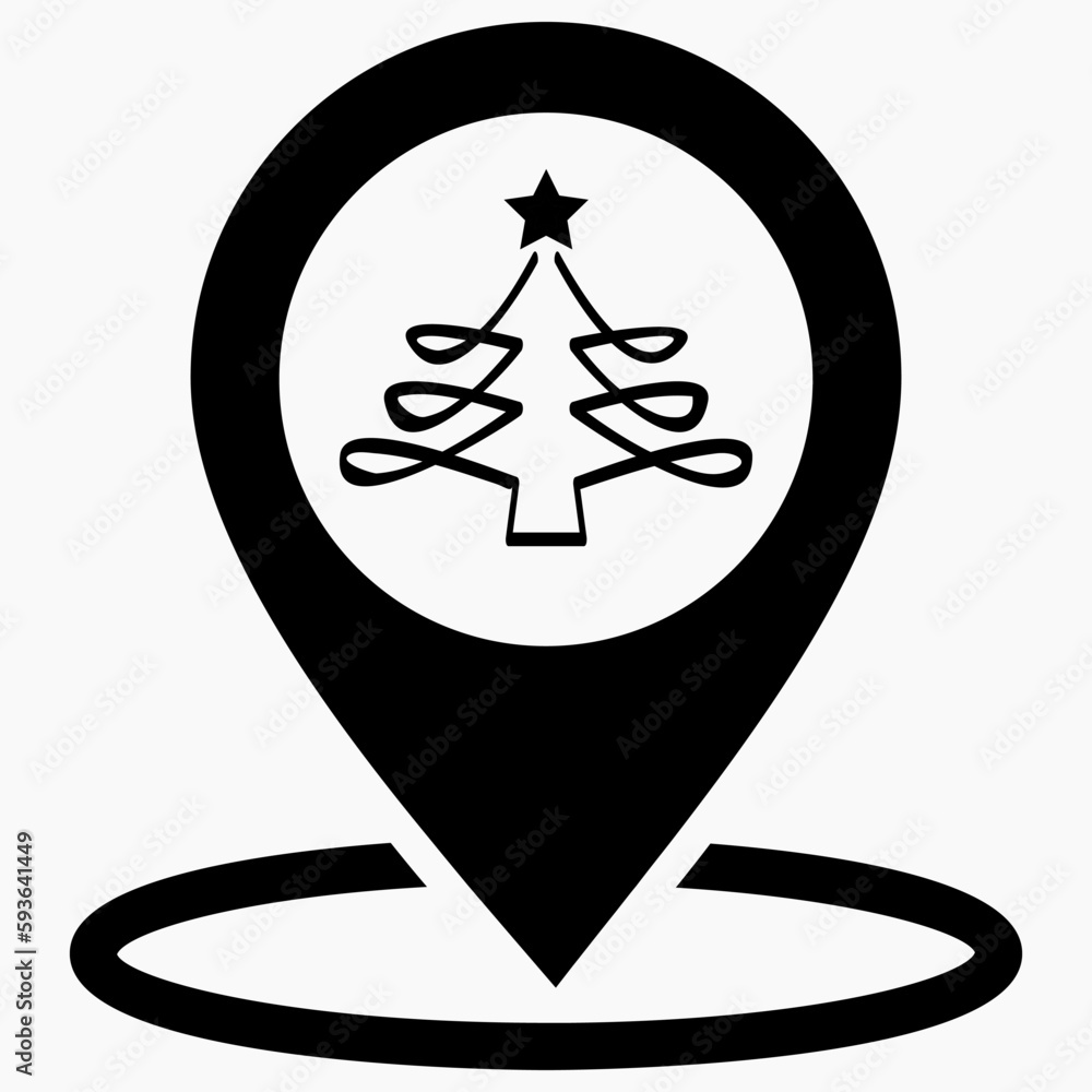 Image vectorielle Stock Christmas tree location icon. Place of ...