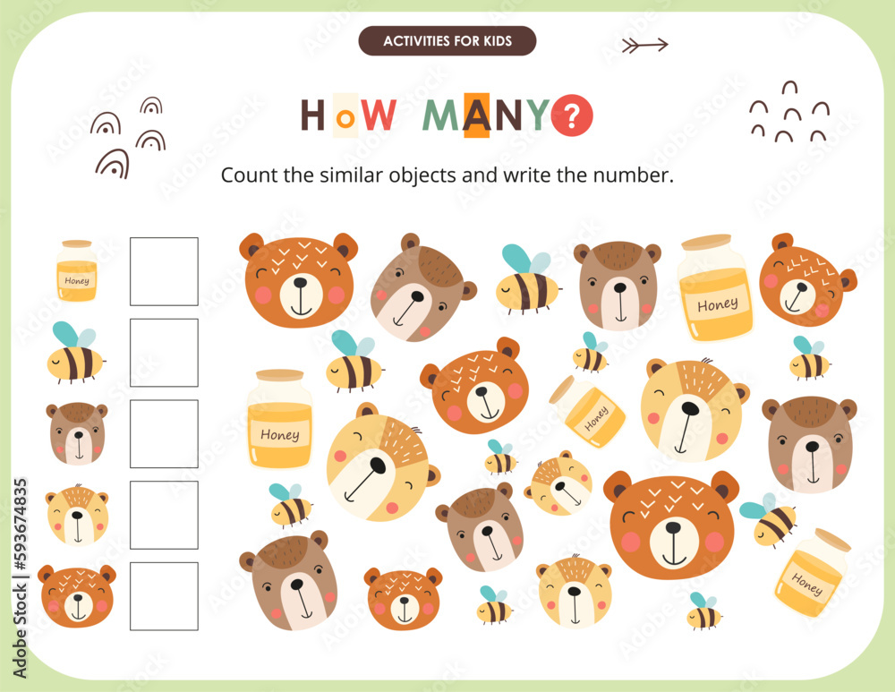 Woodland Animals activities for kids. How many. Count the number of ...