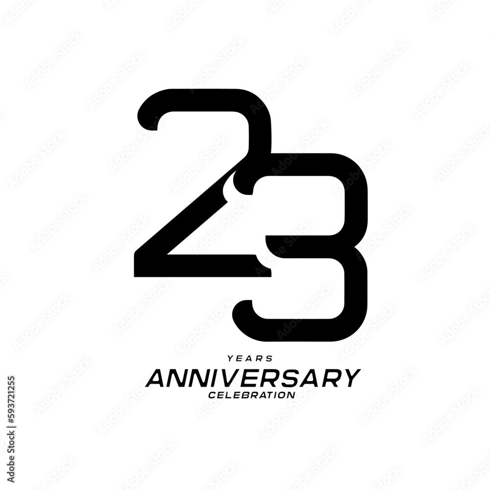 23 years anniversary celebration logotype Stock Vector | Adobe Stock