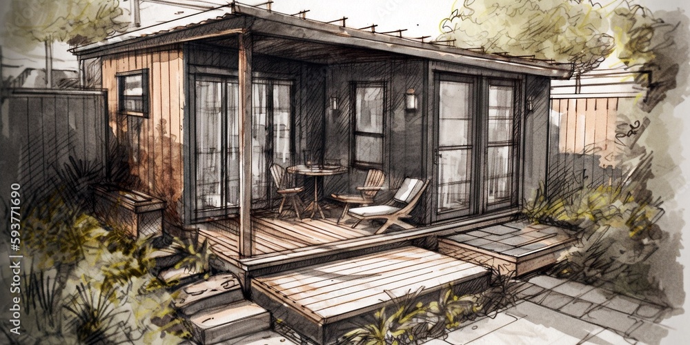 architectural drawing: Accessory Dwelling Unit (ADU), kit house – aka ...