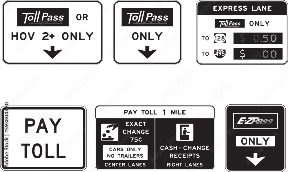 Toll road signs Icon SVG -Vector Symbol Commercial & Personal Use ...