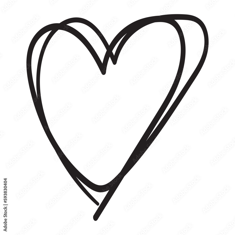 hand drawn heart icon Stock Vector | Adobe Stock