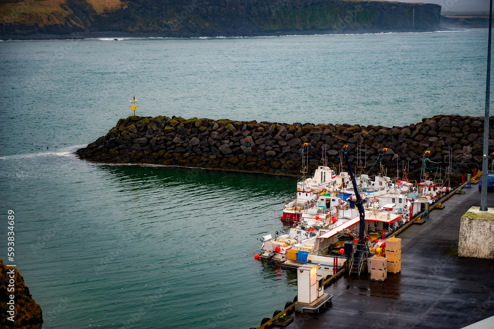 Foto de Stock Arnarstapi or Stapi is a small fishing village at the ...