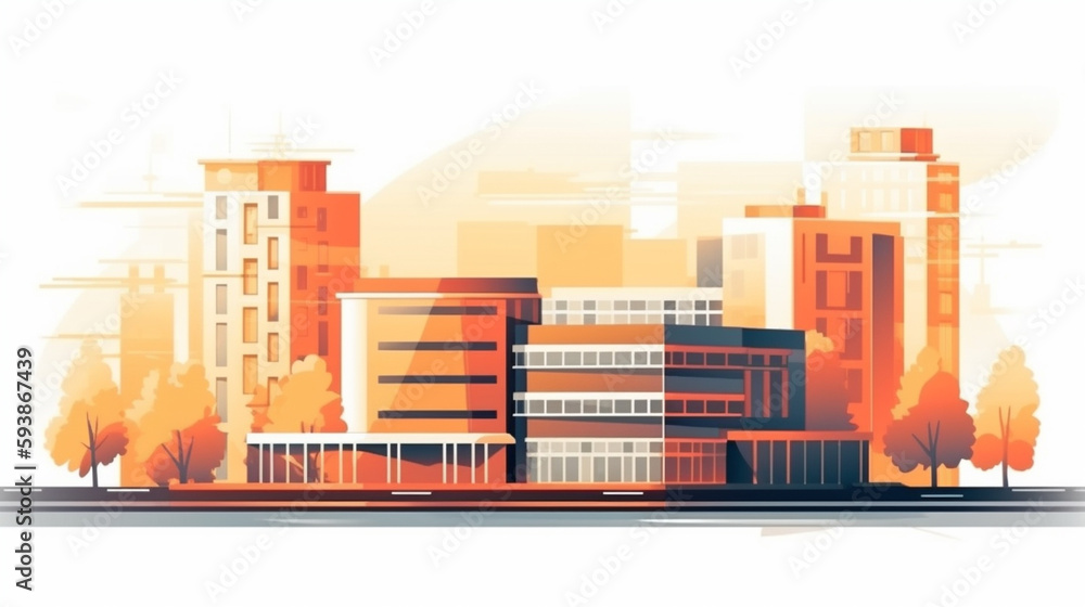 modern hospital building drawing Health care and medical system ...