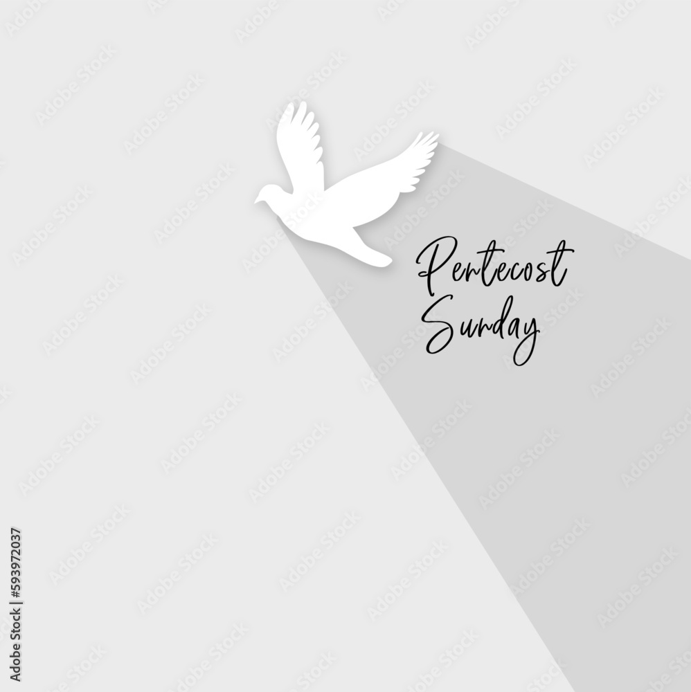Pentecost sunday banner with dove. Invitation the christian service of ...