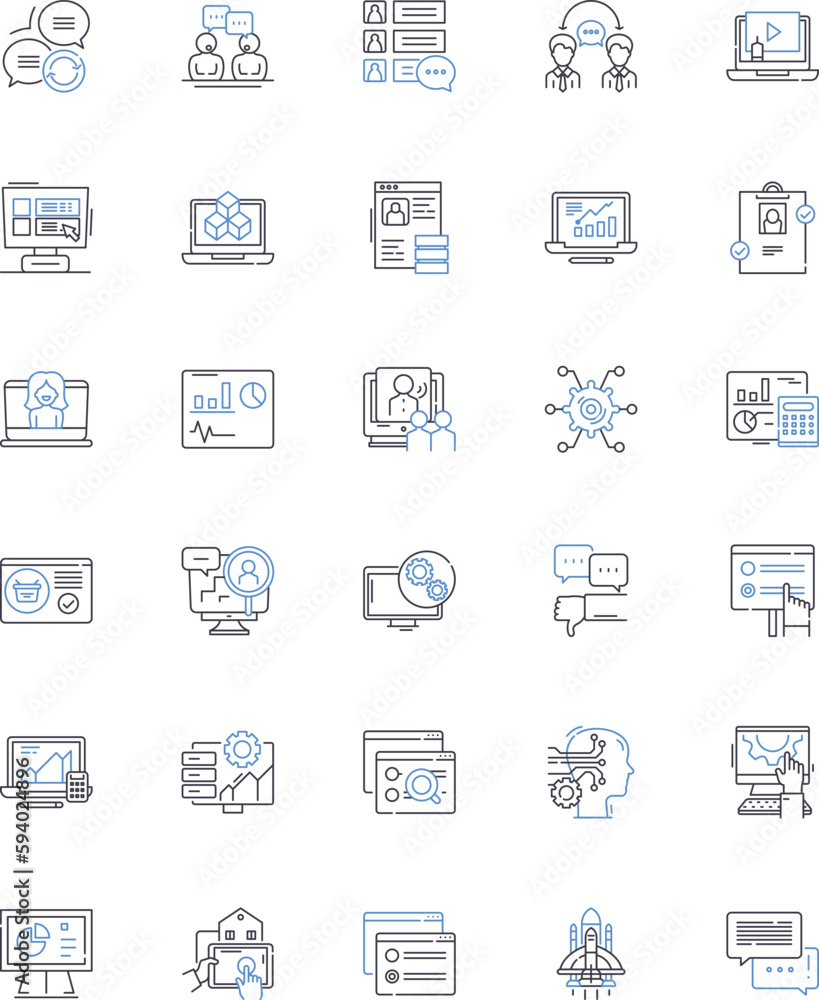Guiding line icons collection. Leadership, Mentorship, Navigation ...