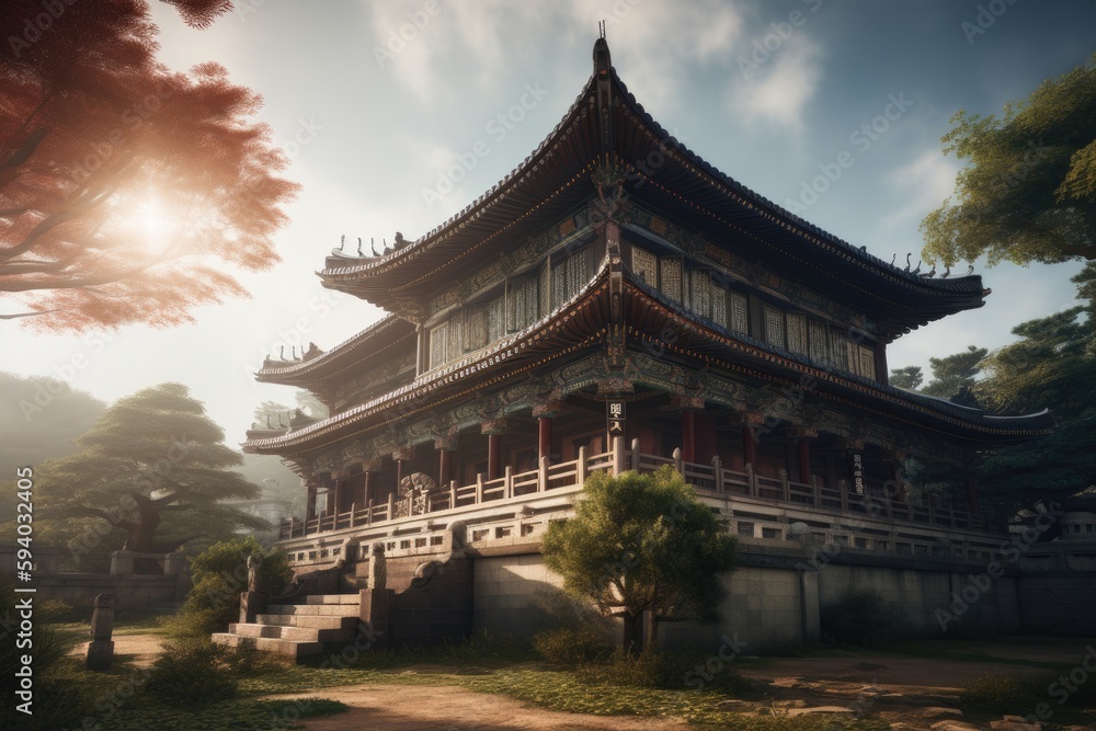 Palace created with Generative AI technology 素材庫插圖 | Adobe Stock