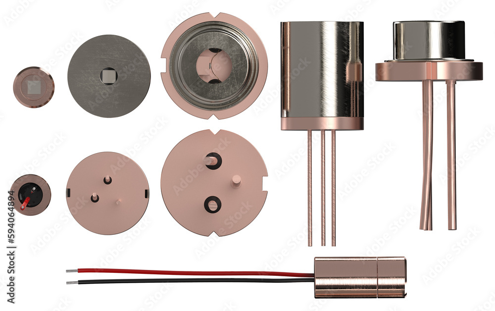 Laser diodes isolated on white Stock Photo | Adobe Stock