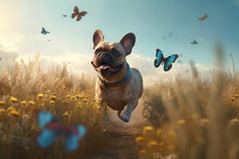 Dog Chasing Butterflies Free Stock Photo - Public Domain Pictures