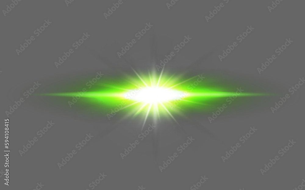 Green digital lens flare or beam isolated on png, transparent ...