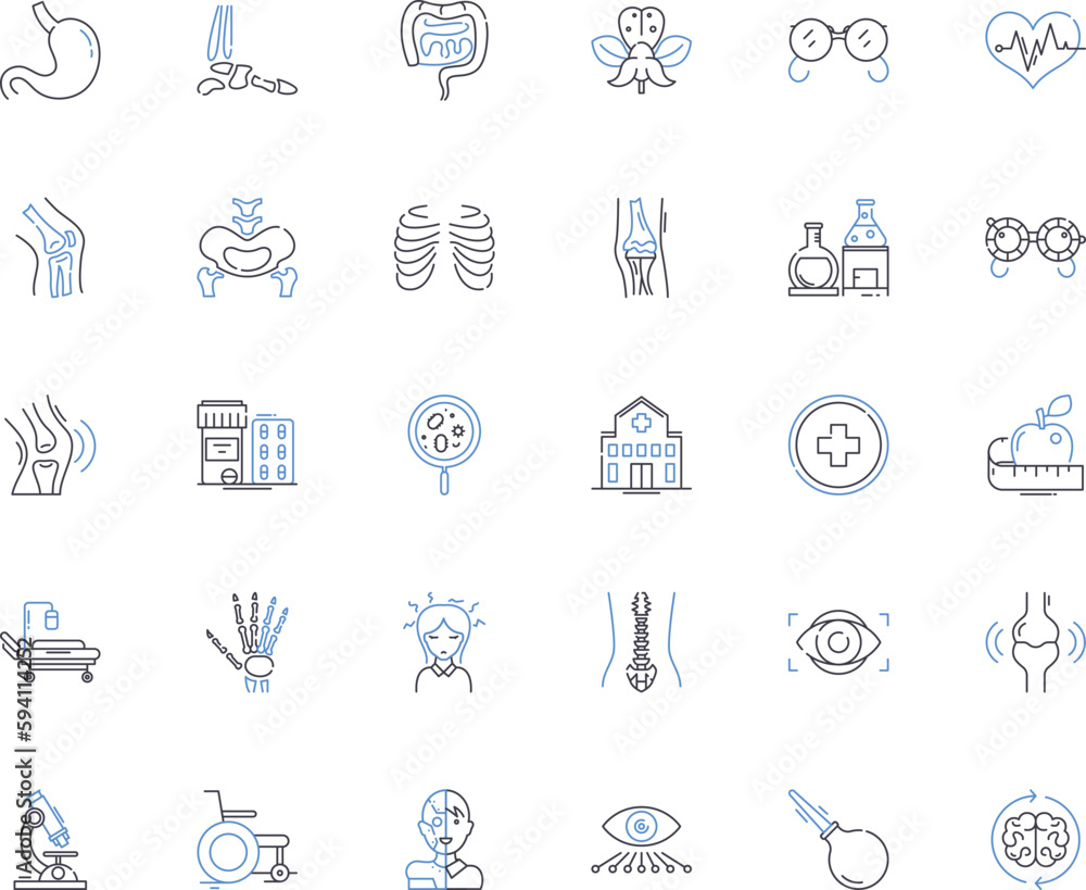 Surgical operation line icons collection. Incision, Anesthesia, Scalpel ...
