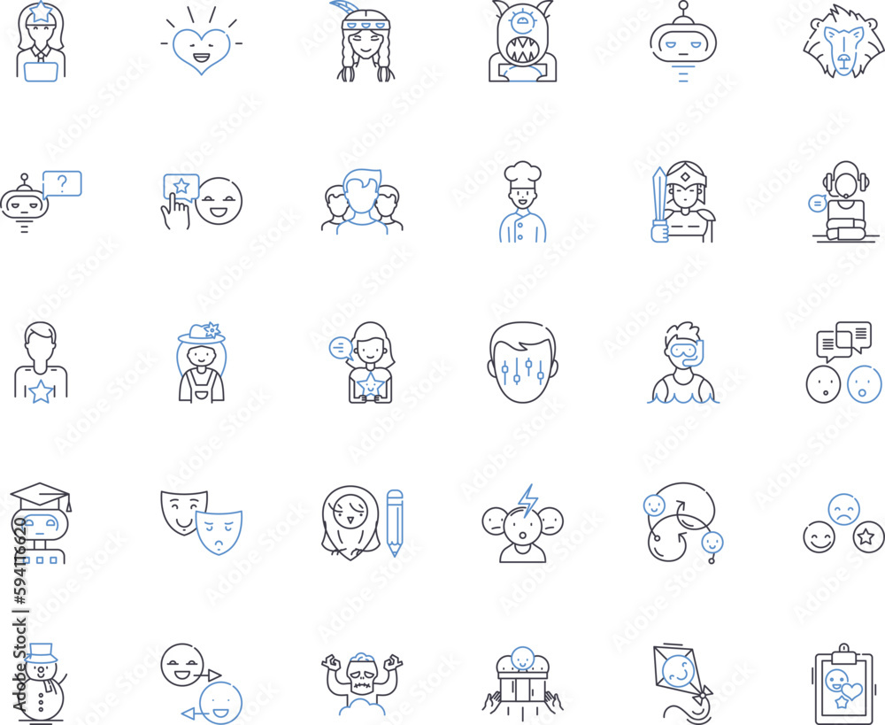Jokers line icons collection. Joker, Humorist, Comedian, Prankster ...