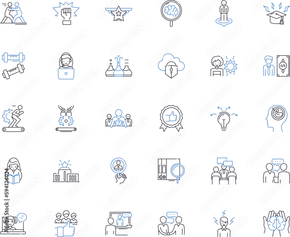 Knowledge industry line icons collection. Education, Learning, Training ...