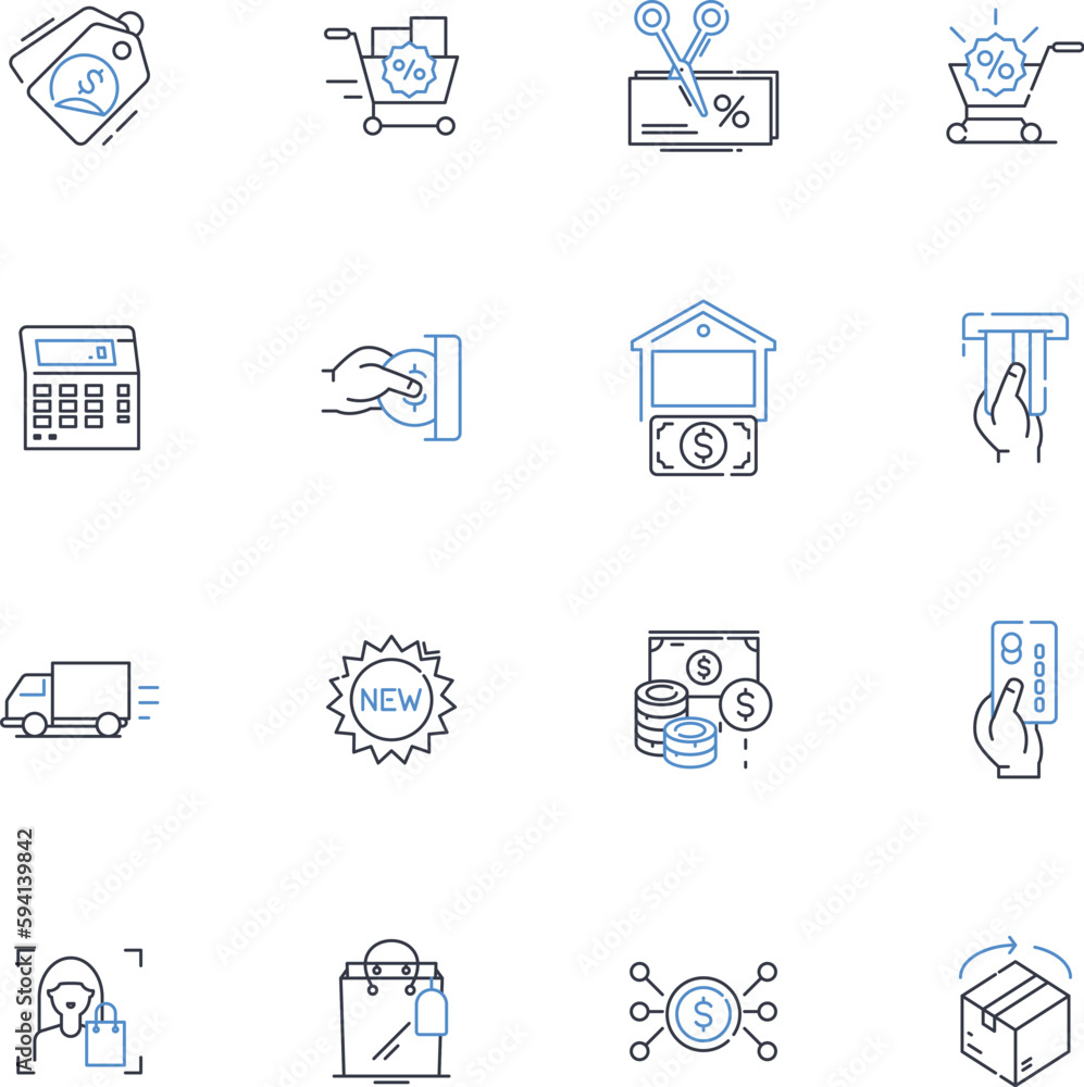 Data Management line icons collection. Governance , Security , Compliance , Backup , Migration ...