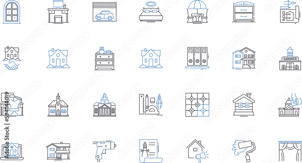 Rebranding effort line icons collection. Revamp, Refresh, Renovation ...