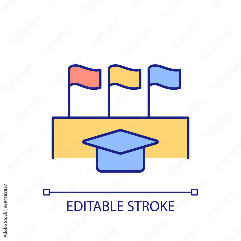 International organization RGB color icon. Educational sector. Lifelong ...