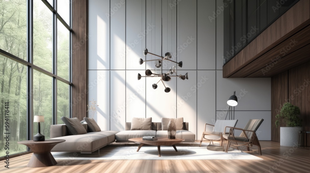 Stylish Interior Design Background. Modern Living Room. Generative AI ...