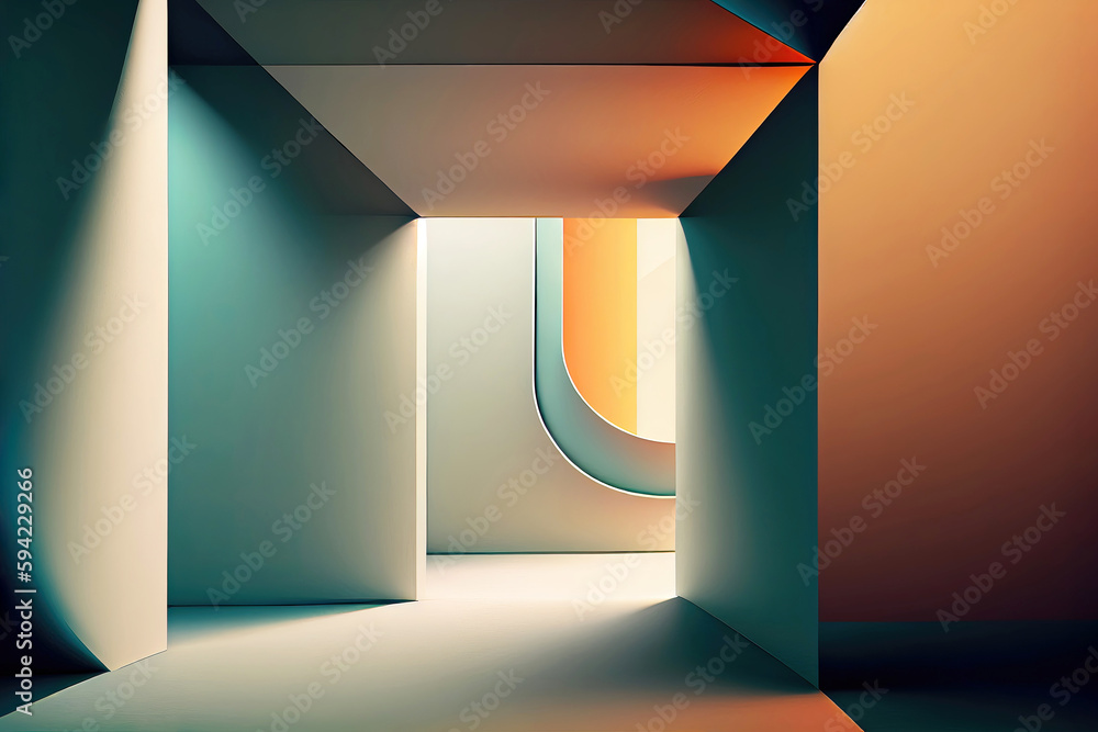 Abstract modern minimalist room architecture design (Generative AI) Stock Illustration | Adobe Stock