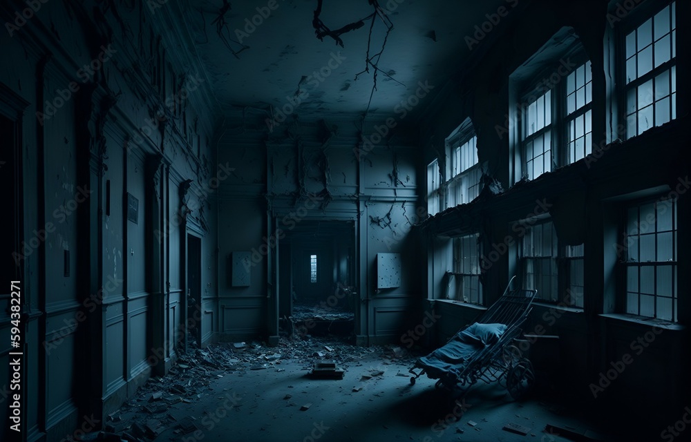 building, old, abandoned, interior, light, corridor, room, dark, house ...