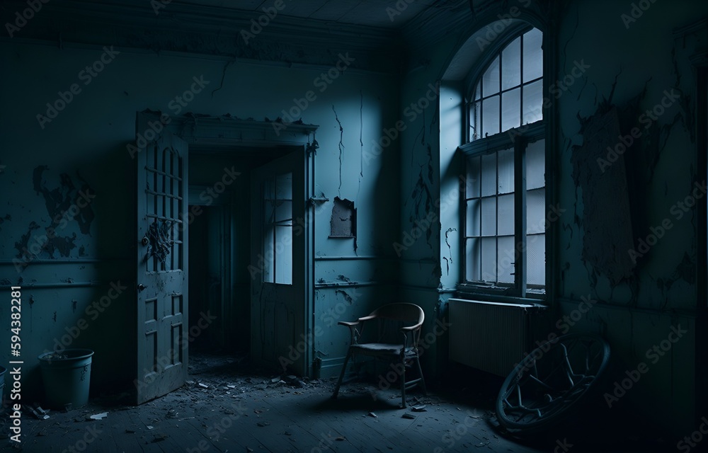 building, old, abandoned, interior, light, corridor, room, dark, house ...