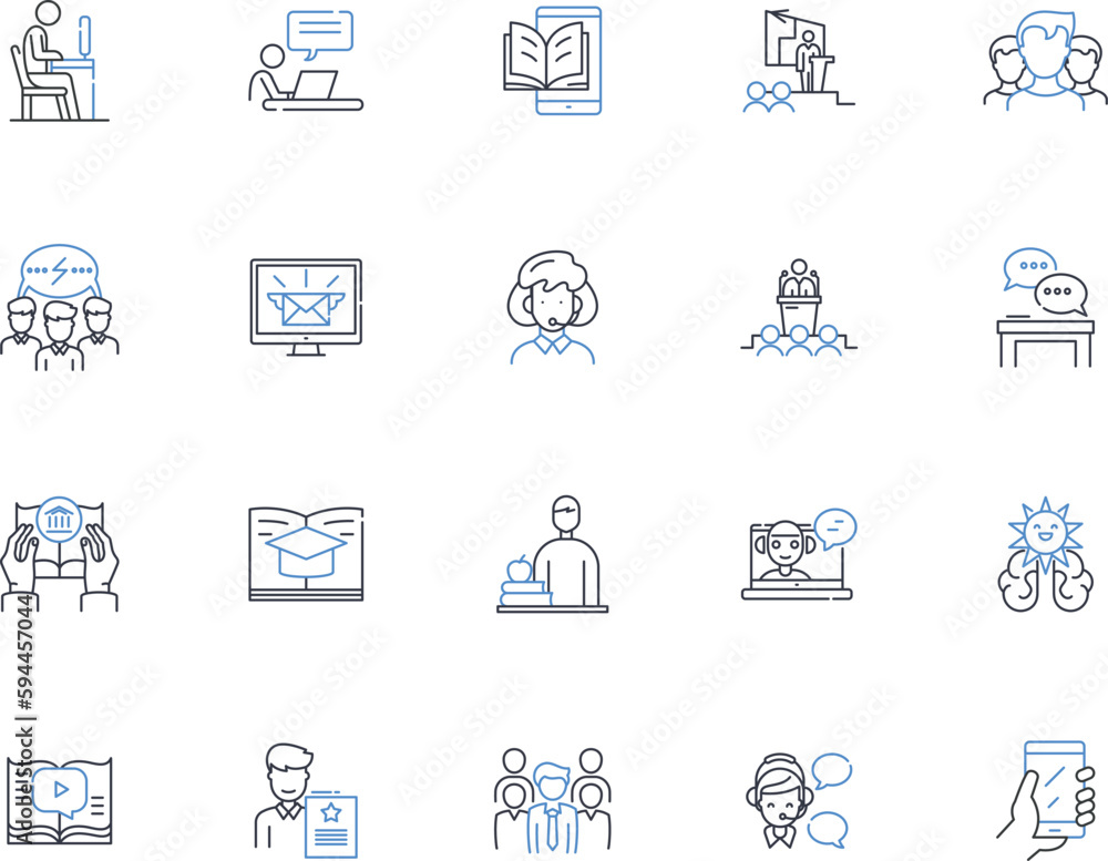 Helper line icons collection. Support, Assistance, Guide, Aid ...