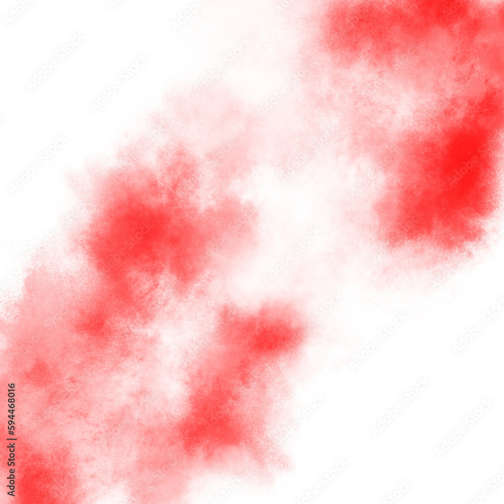 Red color powder explosion isolated on transparent background. Royalty ...