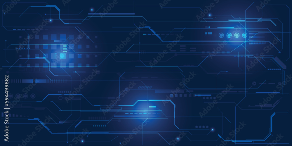 Vector illustrations of futuristic screen display for horizontal layout ...