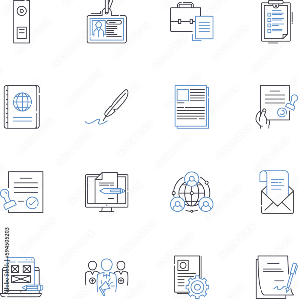 Logo design line icons collection. Branding, Identity, Typography ...