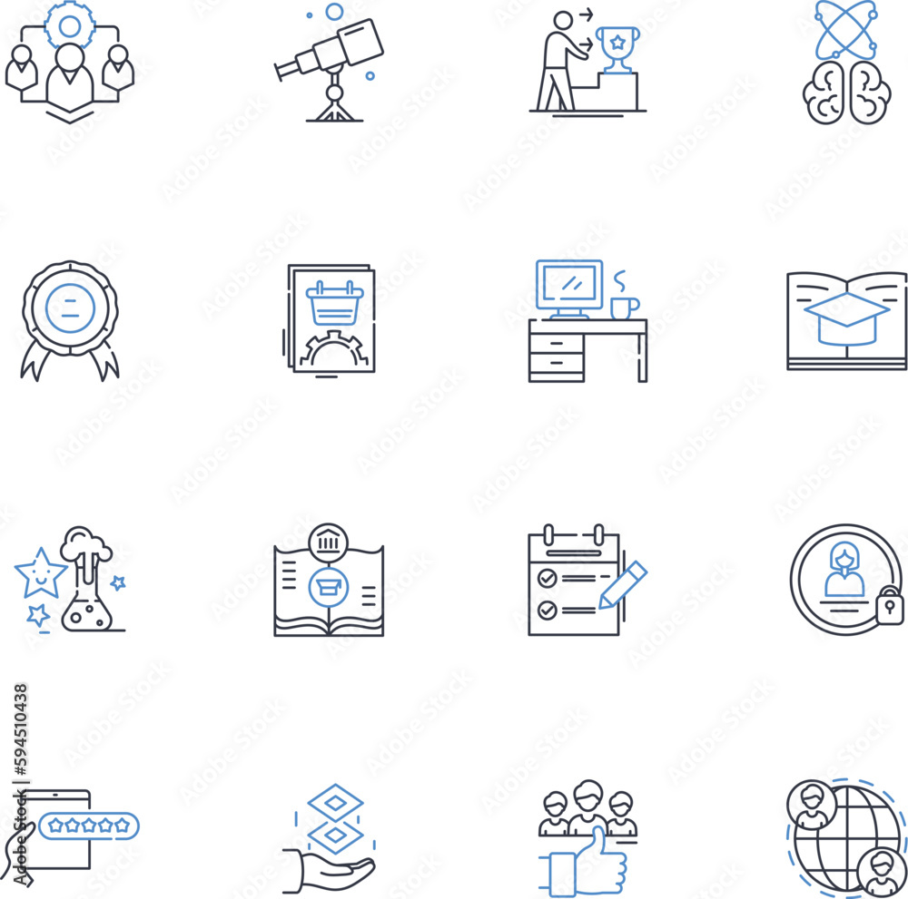 Brain center line icons collection. Cognition, Synapse, Memory ...