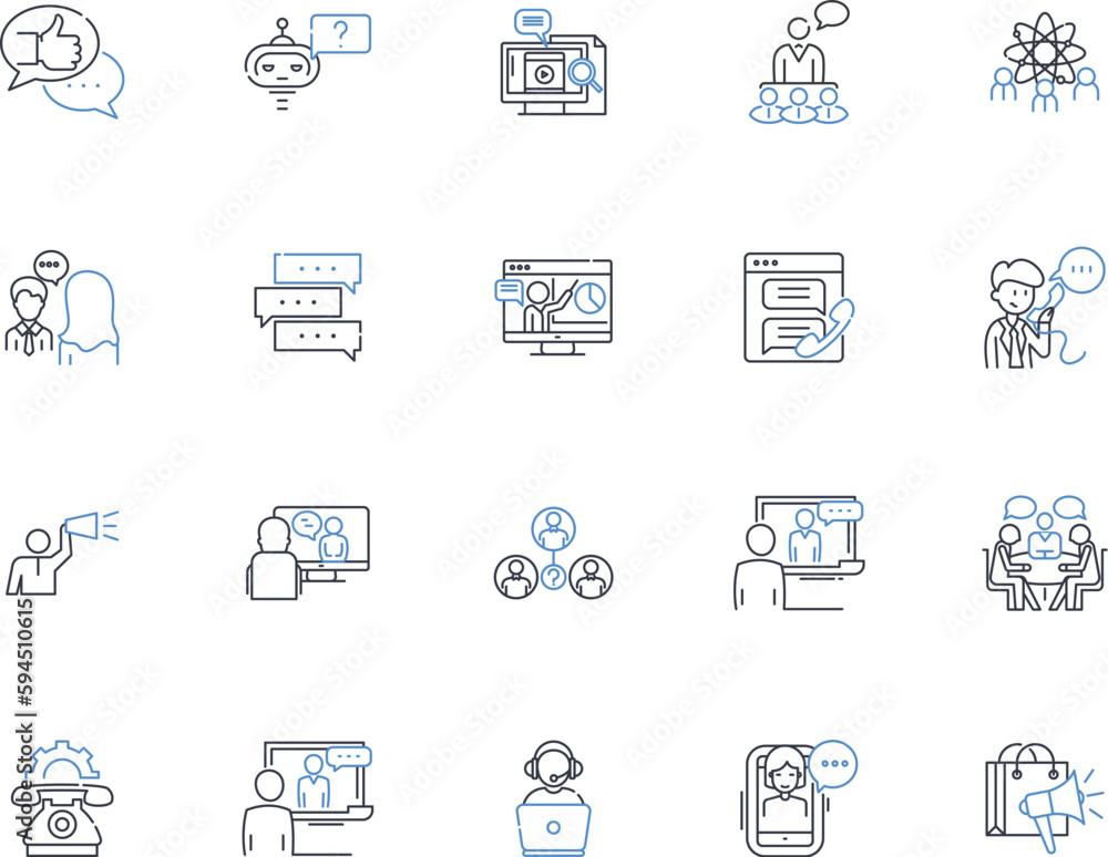 Declaration line icons collection. Liberty, Independence, Sovereignty ...
