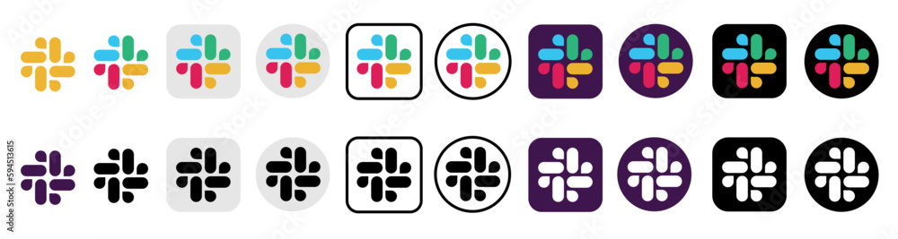 Slack logotype icon png isolated on transparent background. slack logo ...