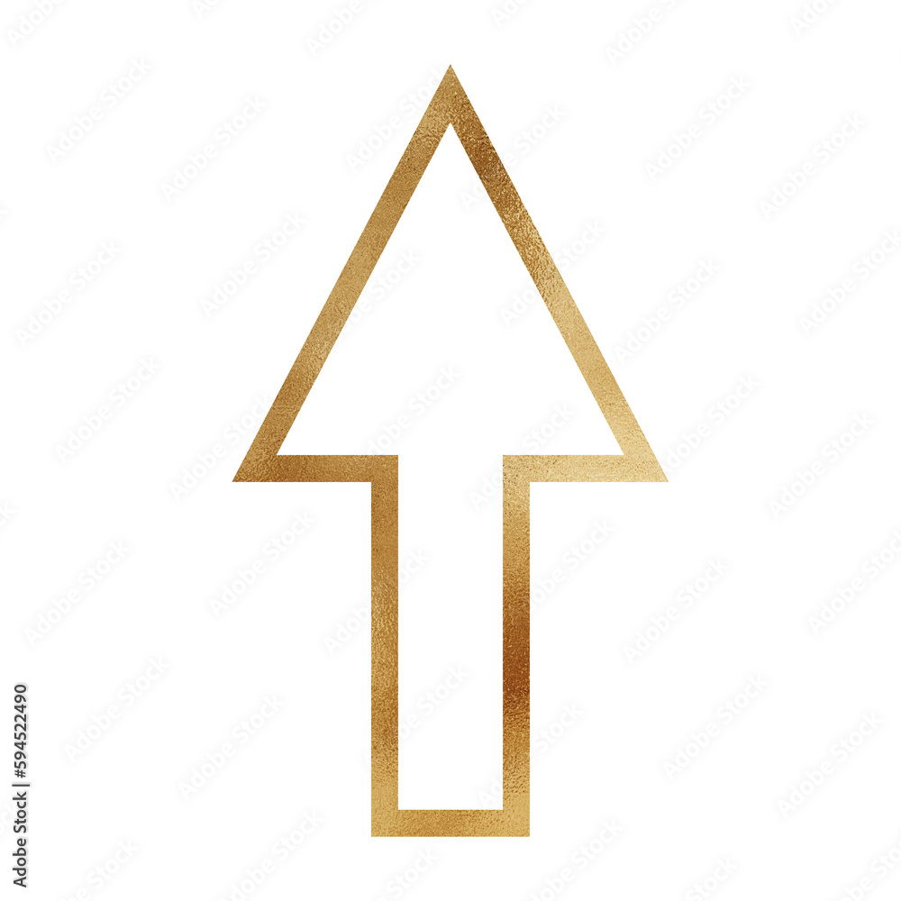 Gold Arrow Up Outline Stock Illustration | Adobe Stock