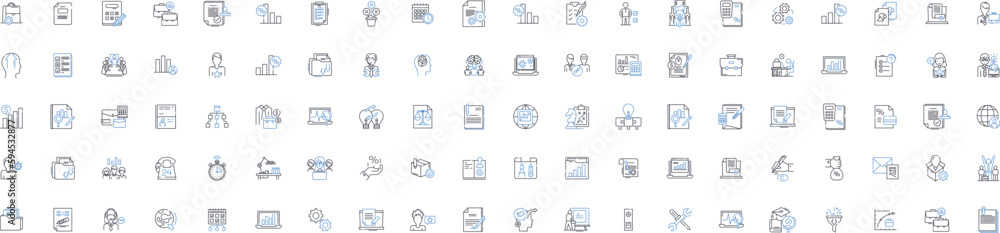 Vector de Stock Data mining line icons collection. Extraction, Analysis, Patterns, Insights ...