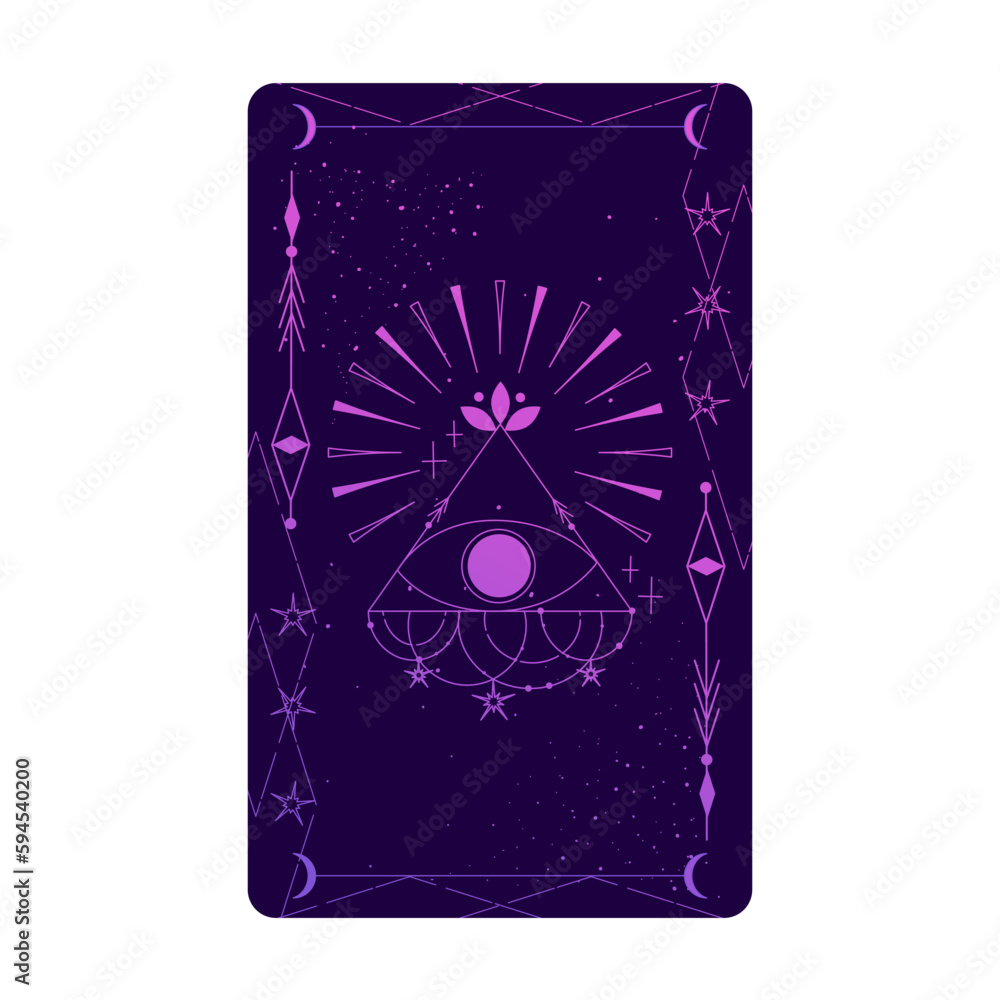 Tarot card set with mystic celestial border. Boho esoteric tarot card ...