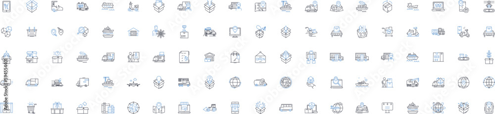 Value stream line icons collection. Efficiency, Flow, Optimization ...