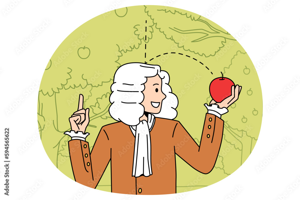 Science and physical experience concept. Sir Isaac Newton scientist ...