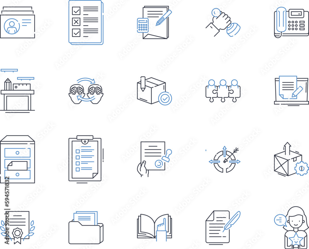 Sales Operations Line Icons Collection Forecasting Pipeline Prospecting Conversion Quotas