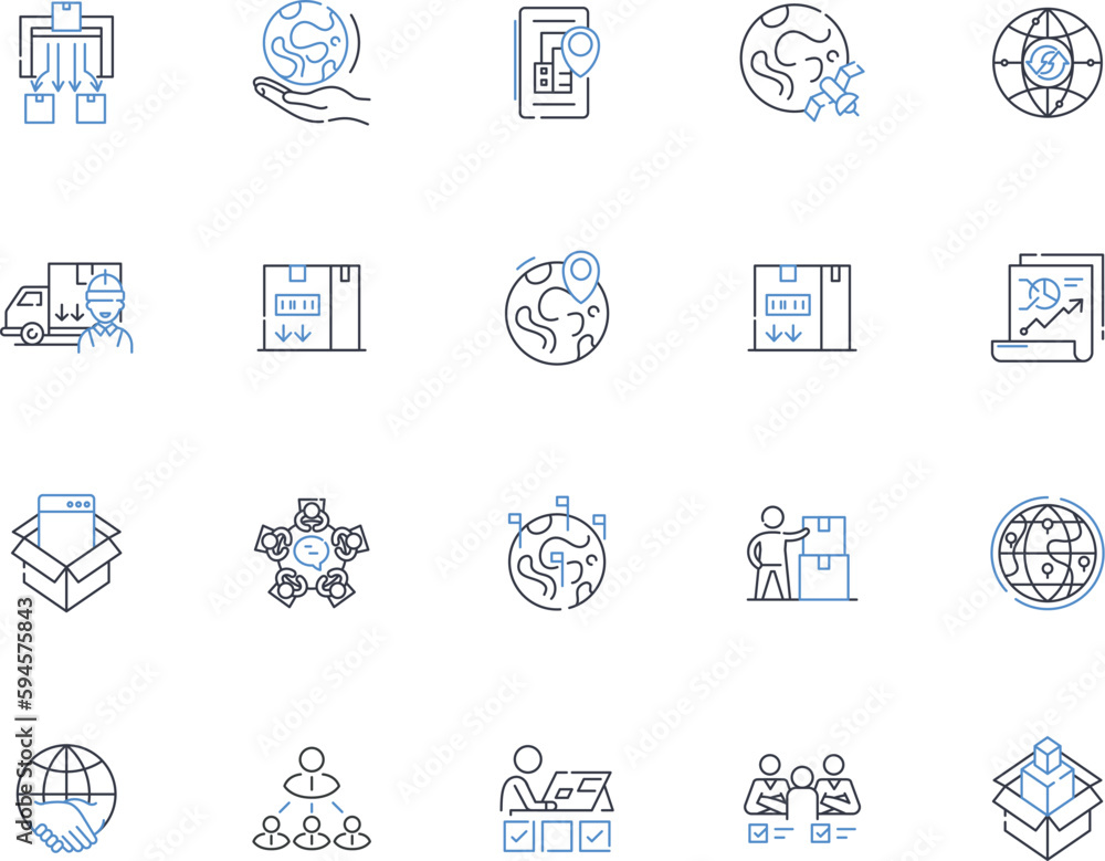 Conveyance line icons collection. Transportation, Shipment, Delivery ...