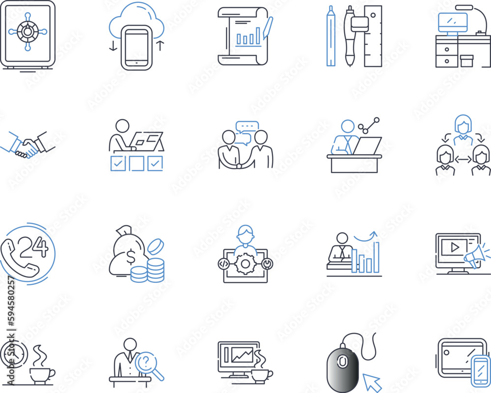 Trust foundation line icons collection. Integrity, Hsty, Reliability, Transparency ...