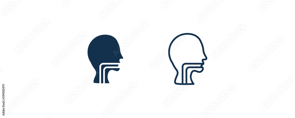 throat icon. Outline and filled throat icon from people and relation ...
