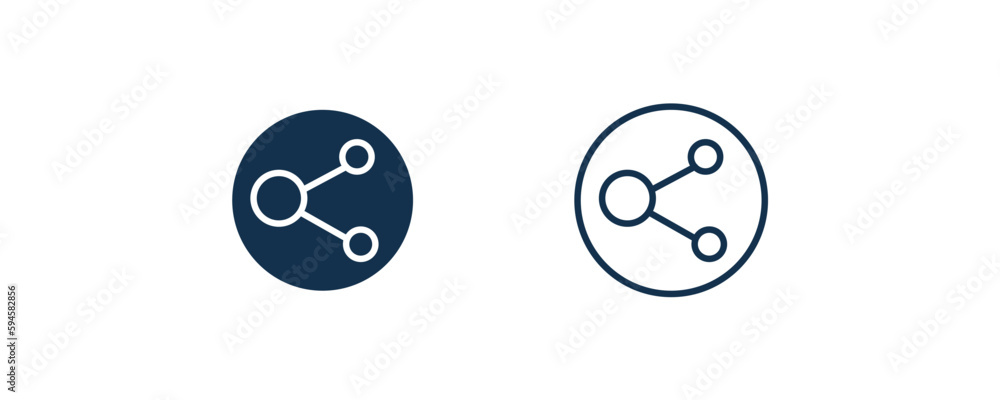 circular database icon. Outline and filled circular database icon from technology collection ...