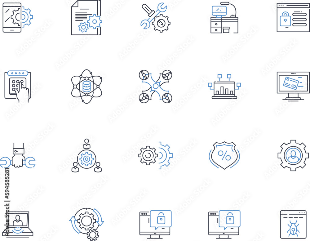 Router line icons collection. Nerk, Modem, Wifi, Internet, Ethernet ...