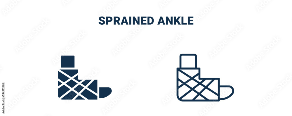 sprained ankle icon. Outline and filled sprained ankle icon from sport ...