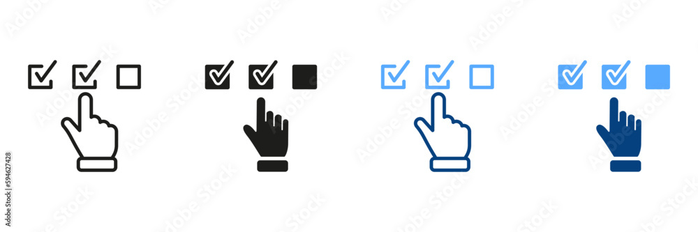 Digital Application Black and Color Pictogram. Questionnaire Line and ...
