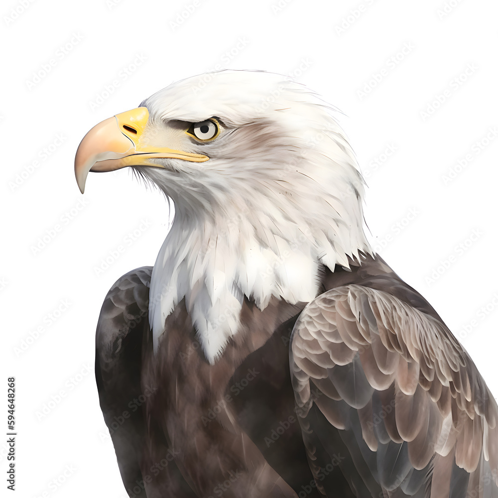 Bald Eagle, Watercolor, Clipart, Eagle, design elements isolated over a ...